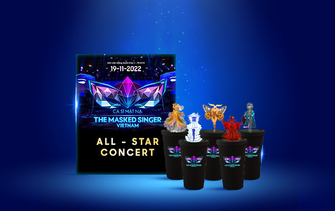 Tặng vé All-Star concert và bộ 5 ly The Masked Singer khi giới thiệu mở ...